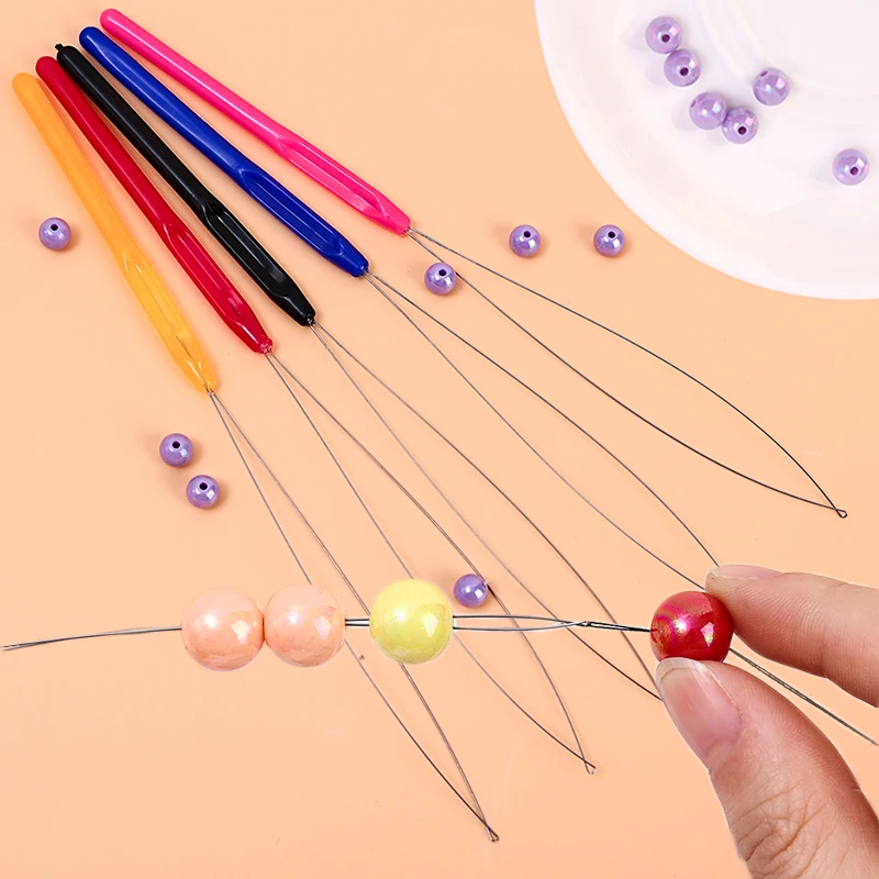 5Pcs Beads Needle Threader Elderly Guide Needle Sewing Beading Needles ...