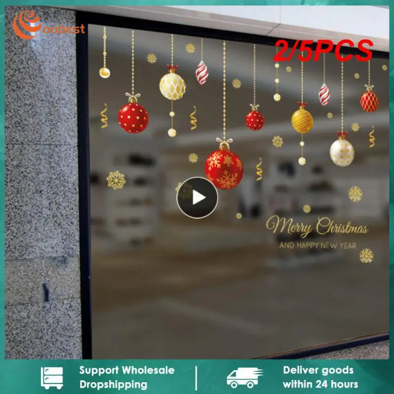 2-5PCS-45X60cm-PVC-Reusable-Christmas-Window-Snowflake-Stickers-Decals ...