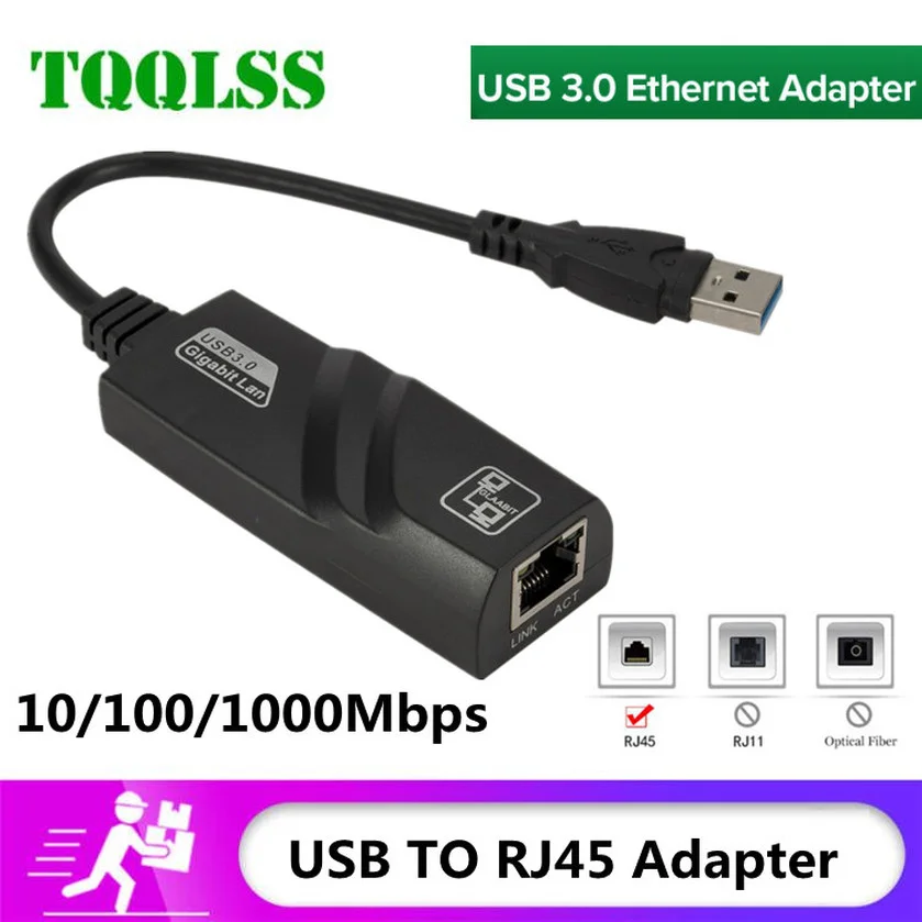 Adaptador externo USB 3,0 Gigabit LAN USB a RJ45 10/100/1000Mbps Lan ...
