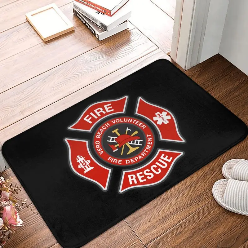Custom-Fire-Rescue-Firefighter-Doormat-Non-Slip-Entrance-Kitchen ...