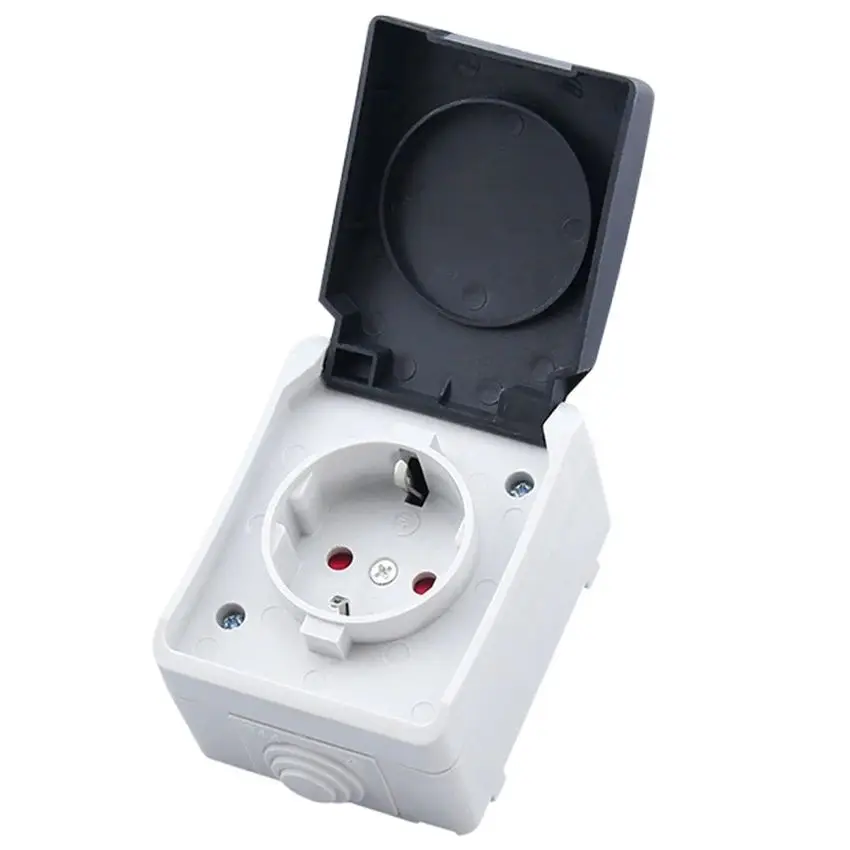 16A-250V-2P-E-1Way-Waterproof-German-Power-Wall-Socket-IP44-Kitchen ...