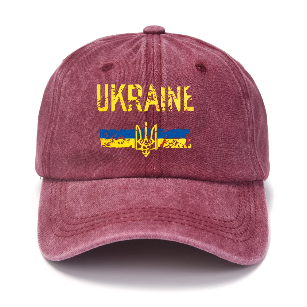 New Ukraine Washed Cotton Print Retro Unisex Emblem Popular Baseball ...