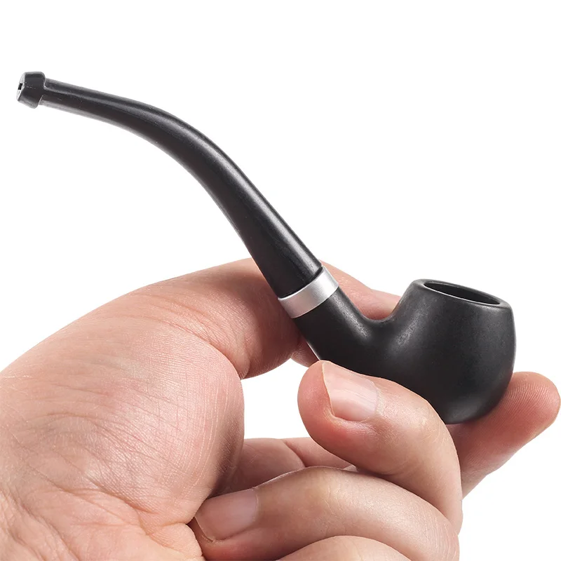 Handheld-Tobacco-Bent-Pipe-Wooden-Smoking-Filter-Grinder-Portable ...