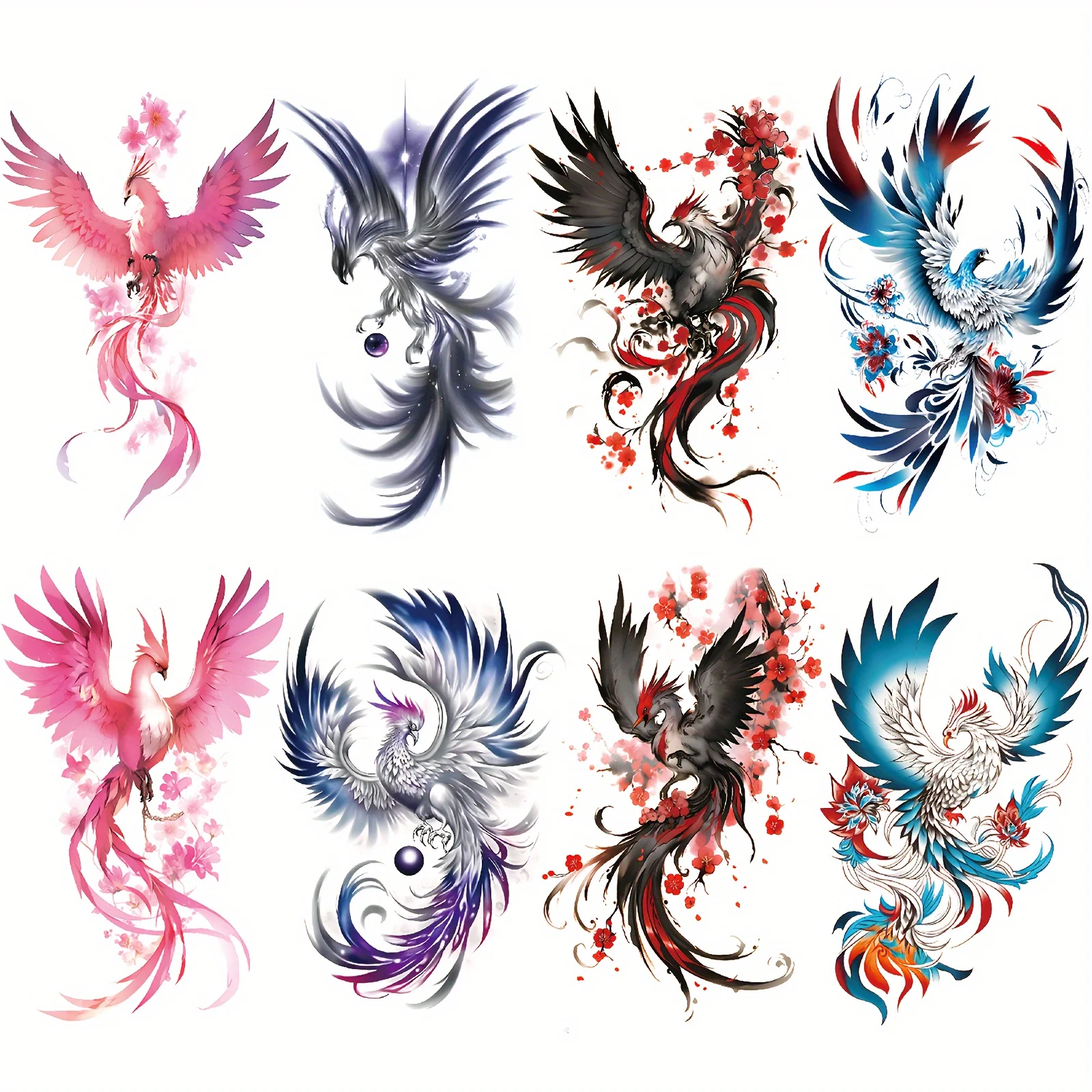 Waterproof Temporary Tattoo Sticker Phoenix Flash Tattoos For Women Men ...