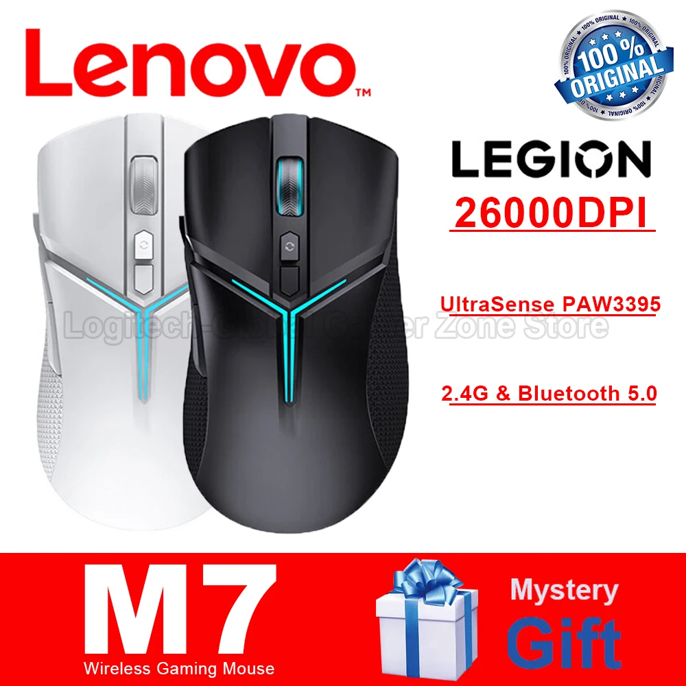 Lenovo Legion M7 Wireless Gaming Mouse With 26000dpi 2.4g & Bluetooth 5 ...