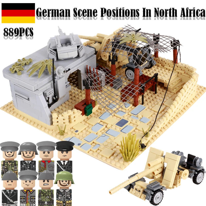 Ww2 Military Ruins Scene Building Blocks Germany Army Soldier Figures ...