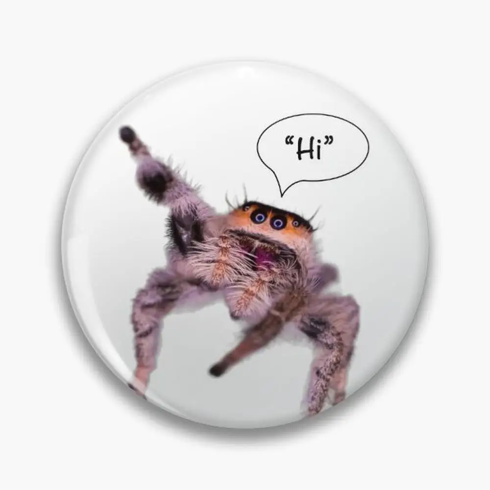 Jumping Spider Saying “Hi” Pin Buttons Brooches Jewelry Accessory ...