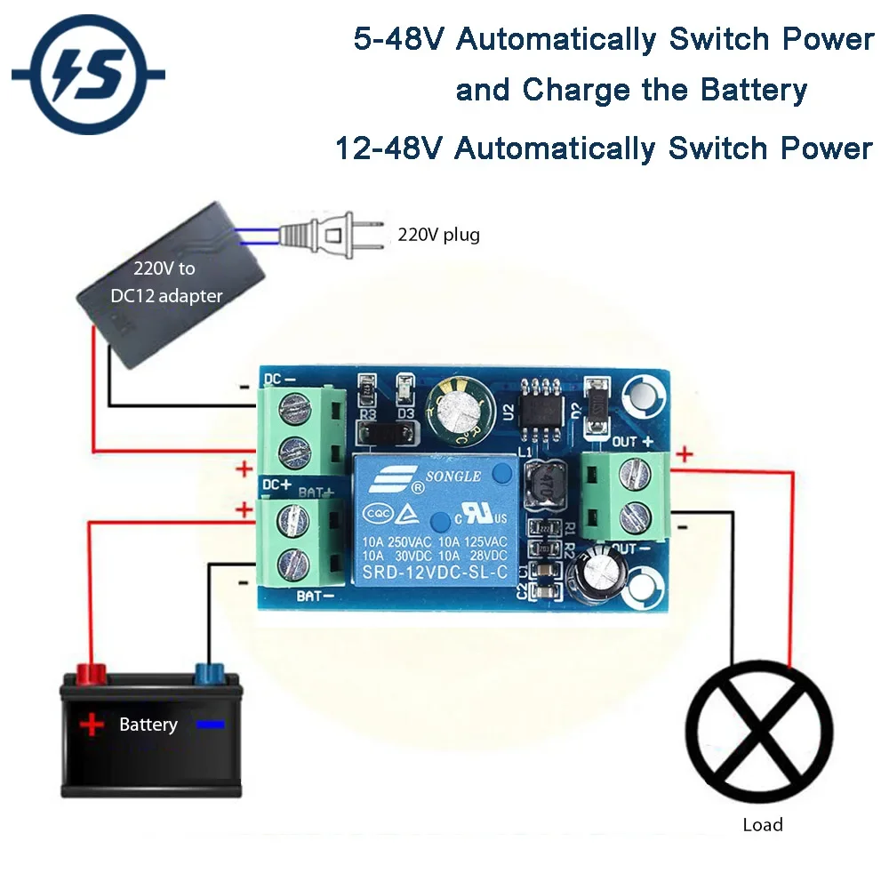 Battery-Charge-Discharge-Protection-Module-Auto-Switching-UPS-Emergency ...
