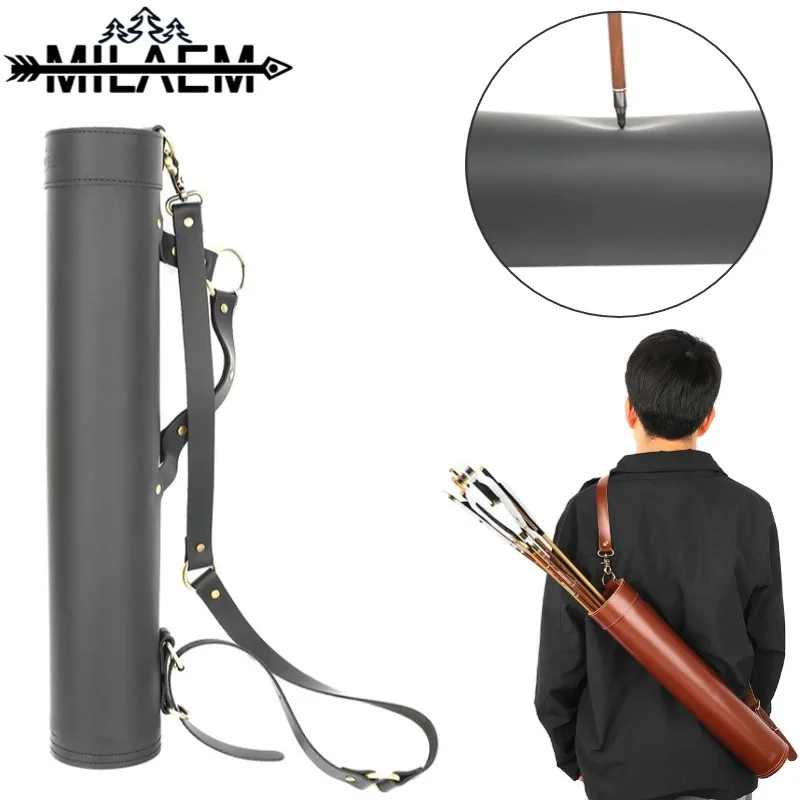 Archery Arrow Quiver for Left/Right Hand Leather Traditional Shoulder ...