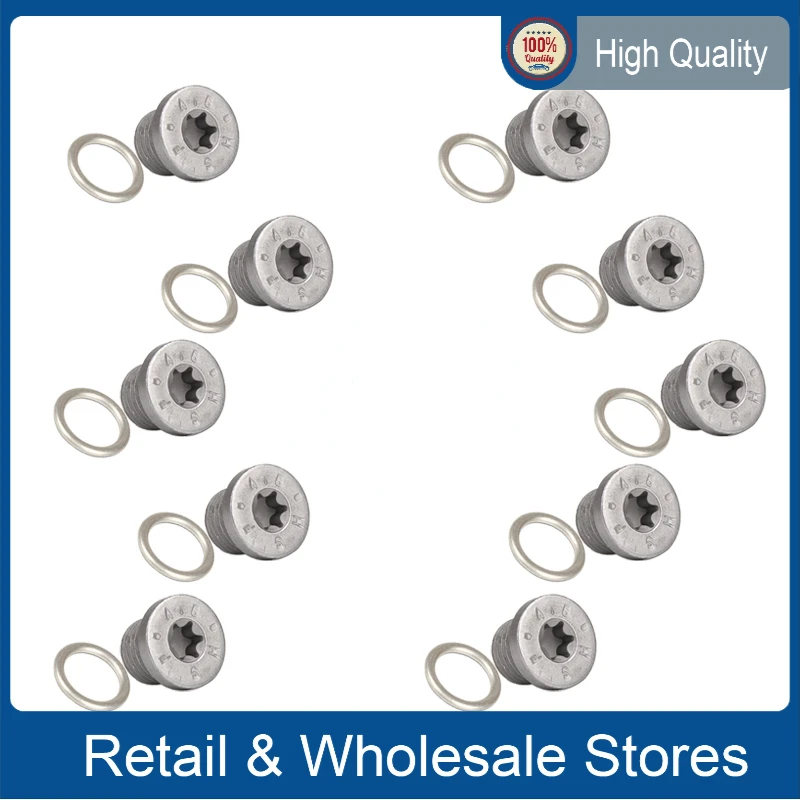 10Pcs N0138157 N91167901 Engine Oil Pan Drain Plug Kit For VW Jetta ...