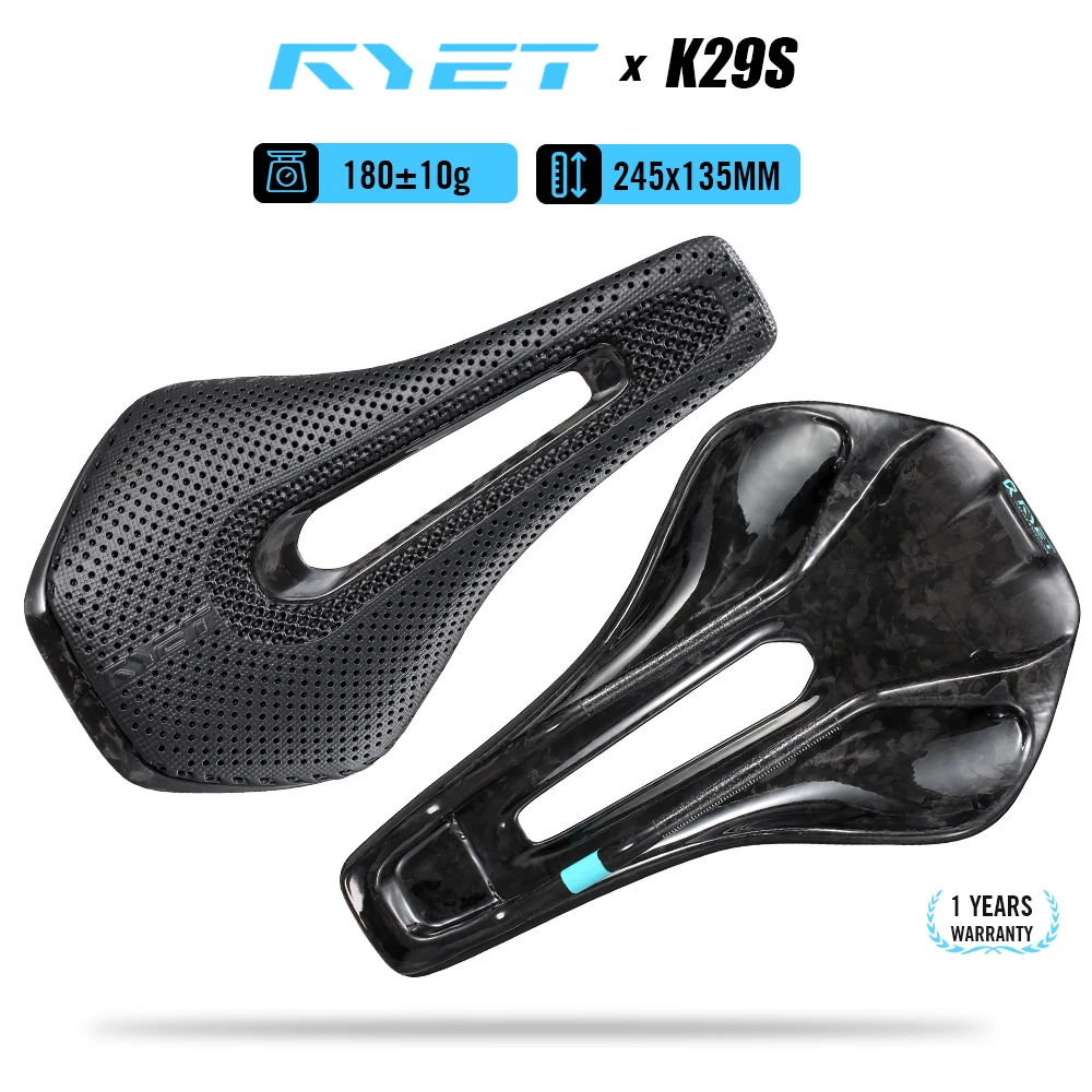 RYET 3D Printed Carbon Bike Saddle 245x135/145 for MTB Gravel Road Bike ...