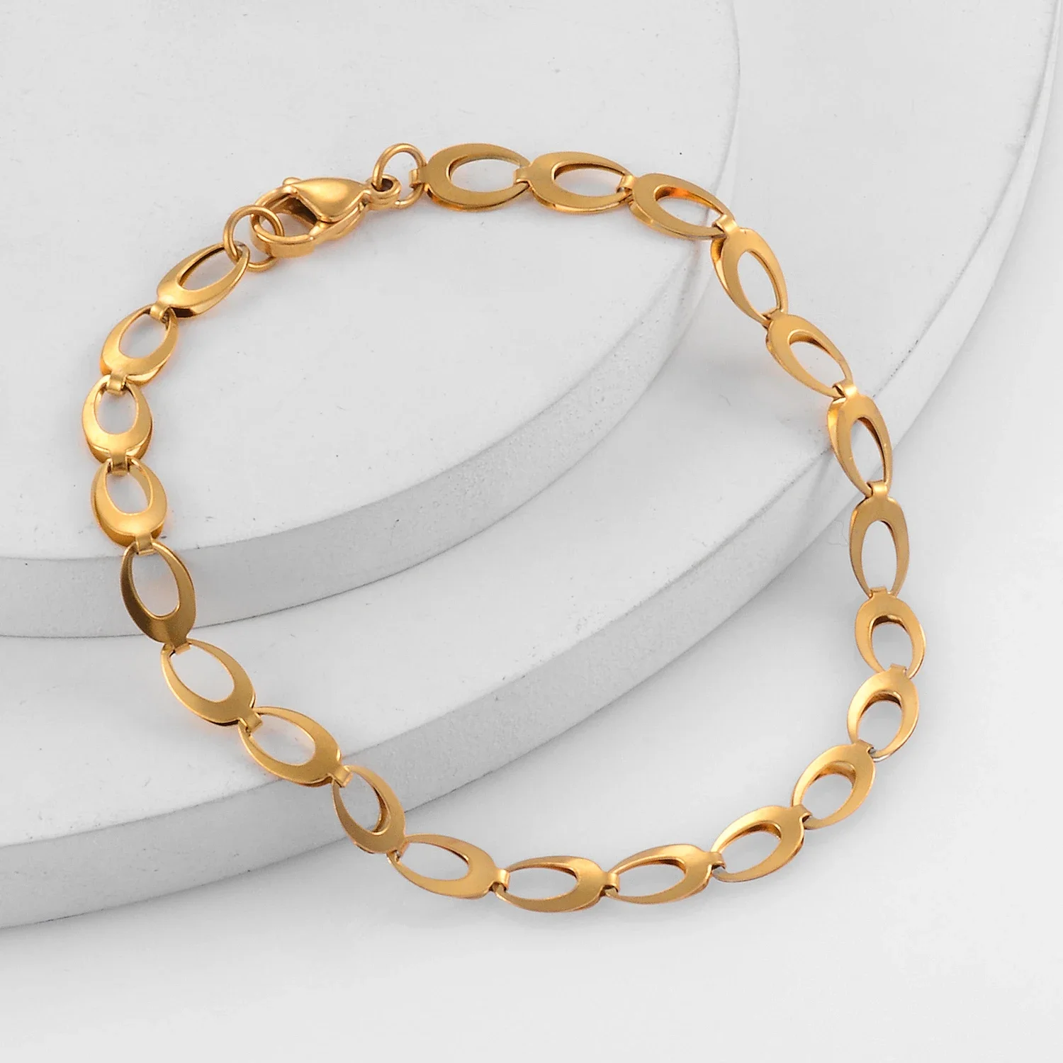 Stainless Steel Personality Gold Color Tone Bracelet Fashion Trend High ...