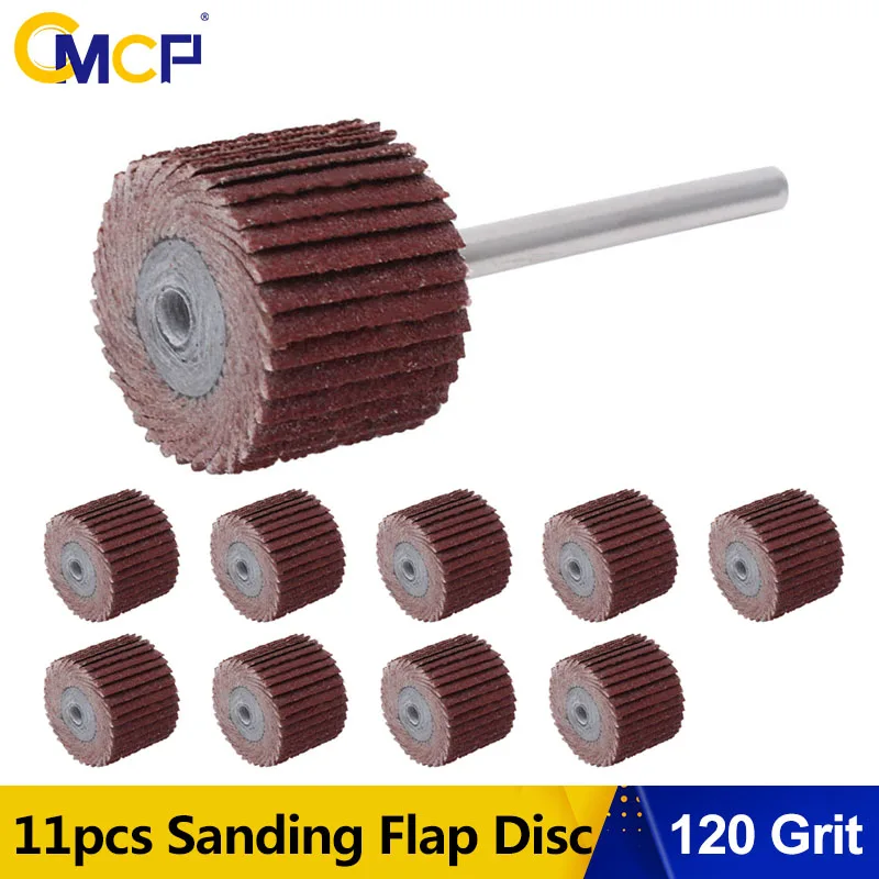CMCP Sandpaper 10pcs 120 Grit Sanding Flap Disc With 3.0mm Mandrel ...