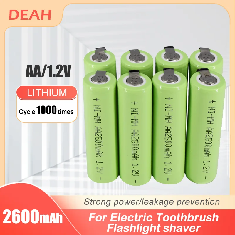 Batería recargable NI-MH AA con pestañas de soldadura para Afeitadora ...