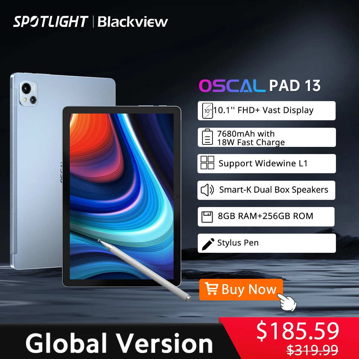 【world Premiere】blackview Oscal Pad 13 Tablet 8gb+256gb 10.1" Fhd+ ...