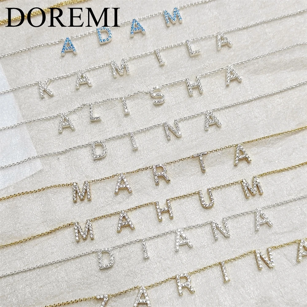 DOREMI Customized Gift Jewelry 9mm Crystal Letter Names Necklace ...