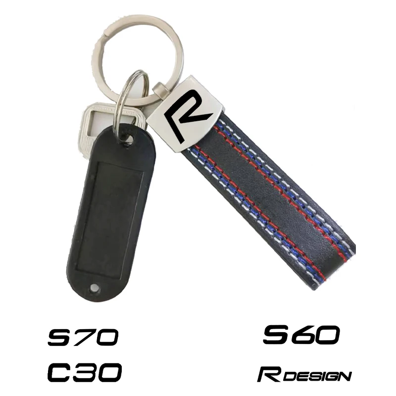 Leather-Car-KeyChain-Key-Rings-For-VOLVO-R-S40-S50-S60-S70-S80-S90-C30 ...