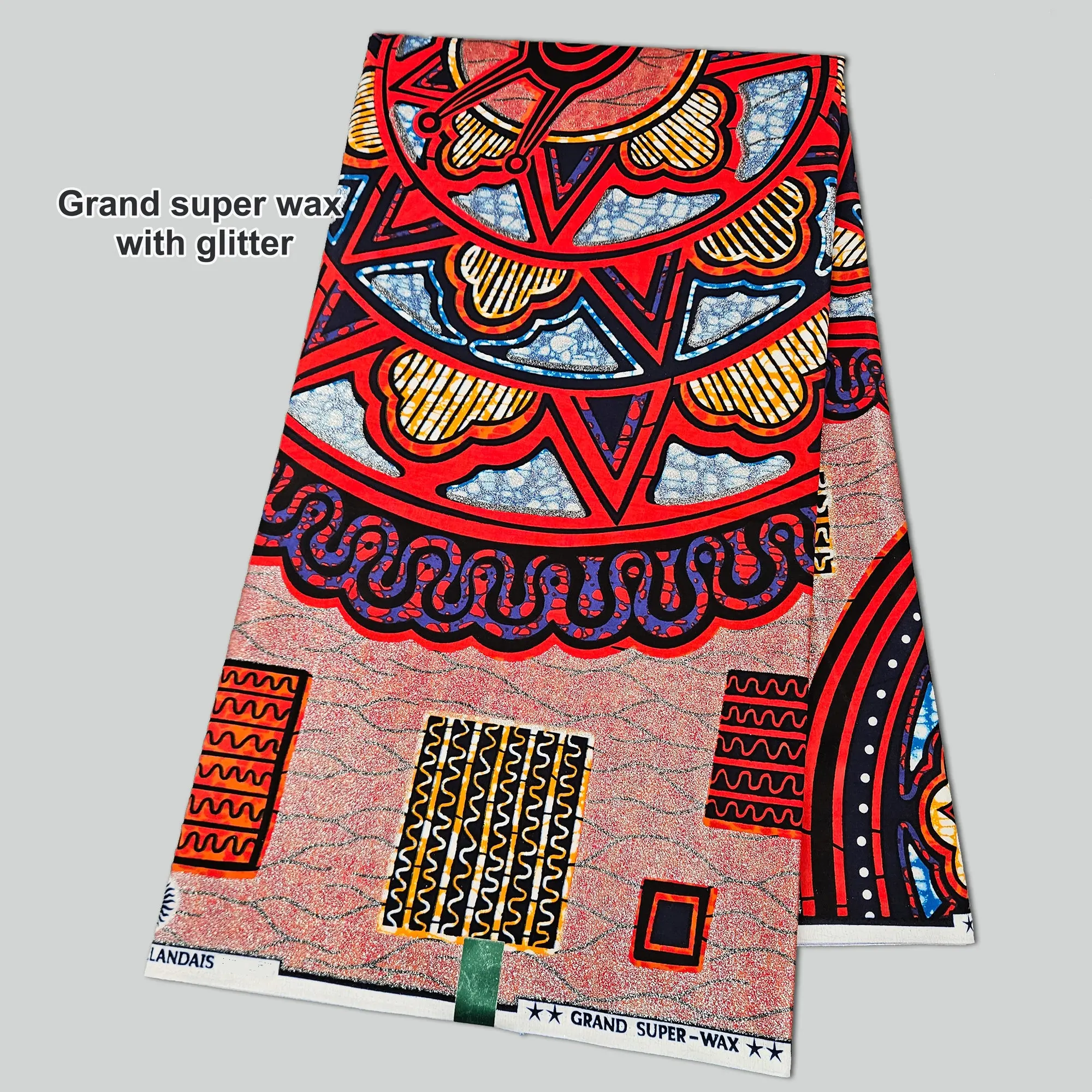 Premium original grand super wax fabric, cotton large super Dutch wax ...