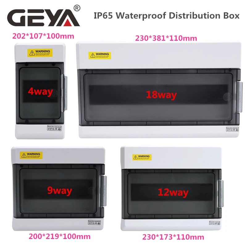 GEYA 4way 9way 12way 18way Waterproof Plastic Enclosure Box IP65 ...