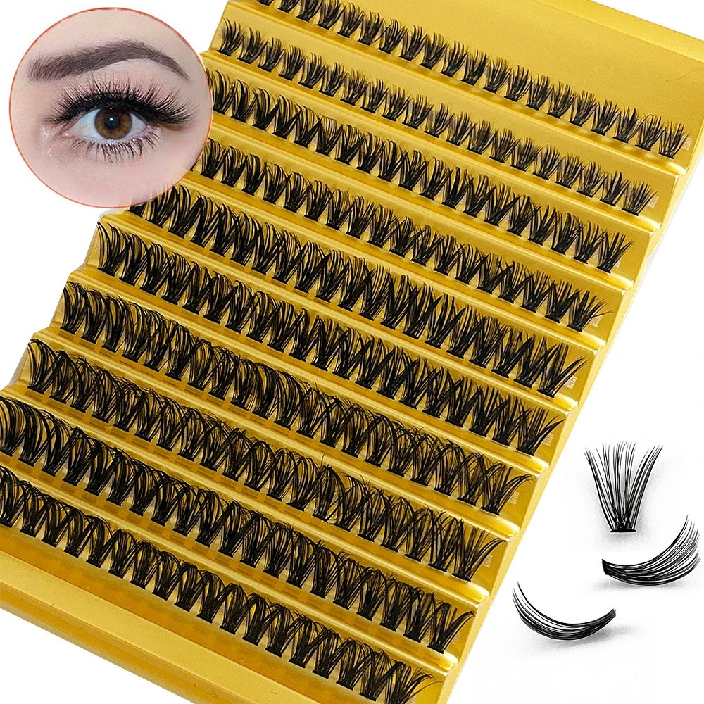 160-Cluster-Mink-Natural-Eyelash-3D-Russian-Segmented-lashes-Bundle ...