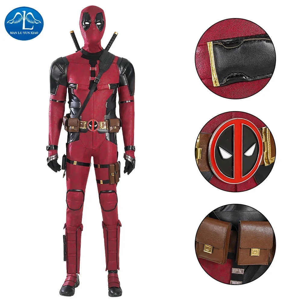 DeadPool-Hero-Cosplay-Costume-Halloween-Red-Jumpsuit-Suit-Costume-Props ...