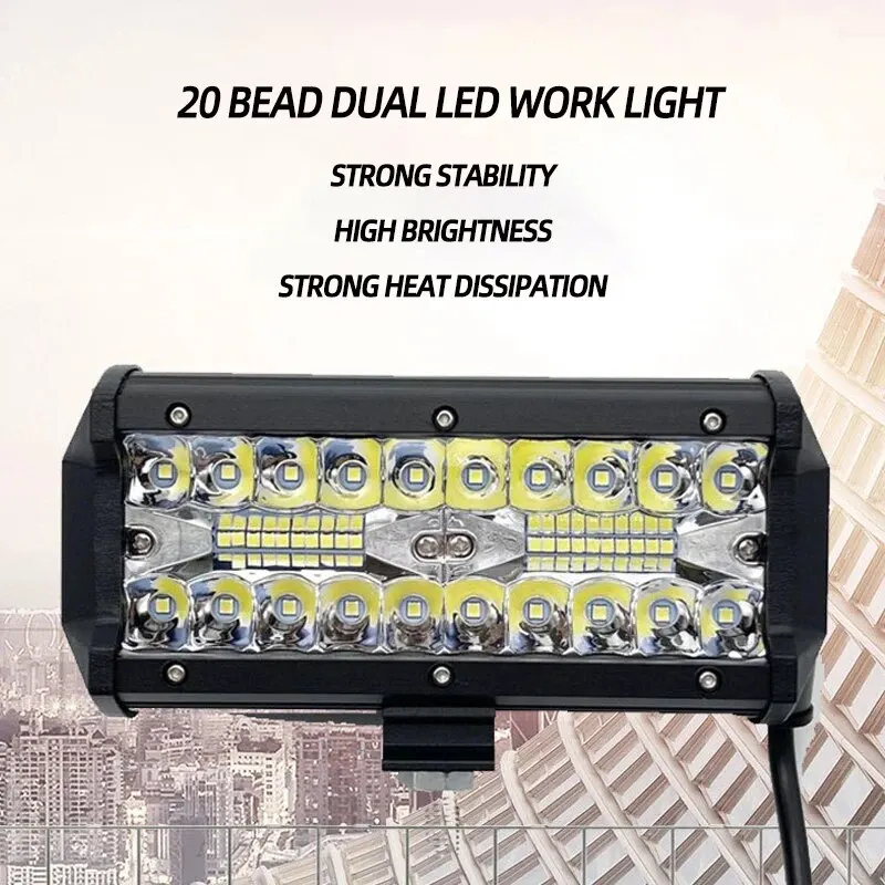 1-PC-Automotive-LED-Work-Lights-Three-Eyes-20-Beads-Double-Combination ...