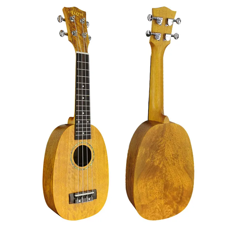 Aiersi-Mango-Wood-Pineapple-Ukulele-21-Inch-Soprano-4-String-Nylon ...