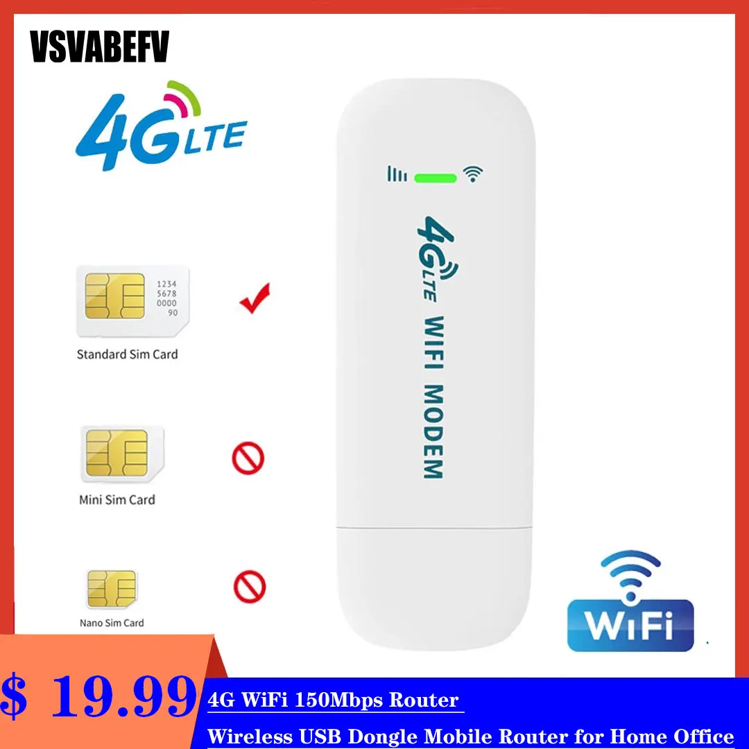 4G WiFi Router USB Dongle 150Mbps Modem Stick Mobile Broadband ซิมการ์ด ...