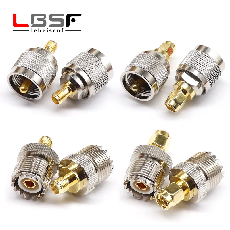 connector 1pcs RF adapter UHF-SMA SMA Female male To UHF Male PL259 SO239 Connector RF Coax ...