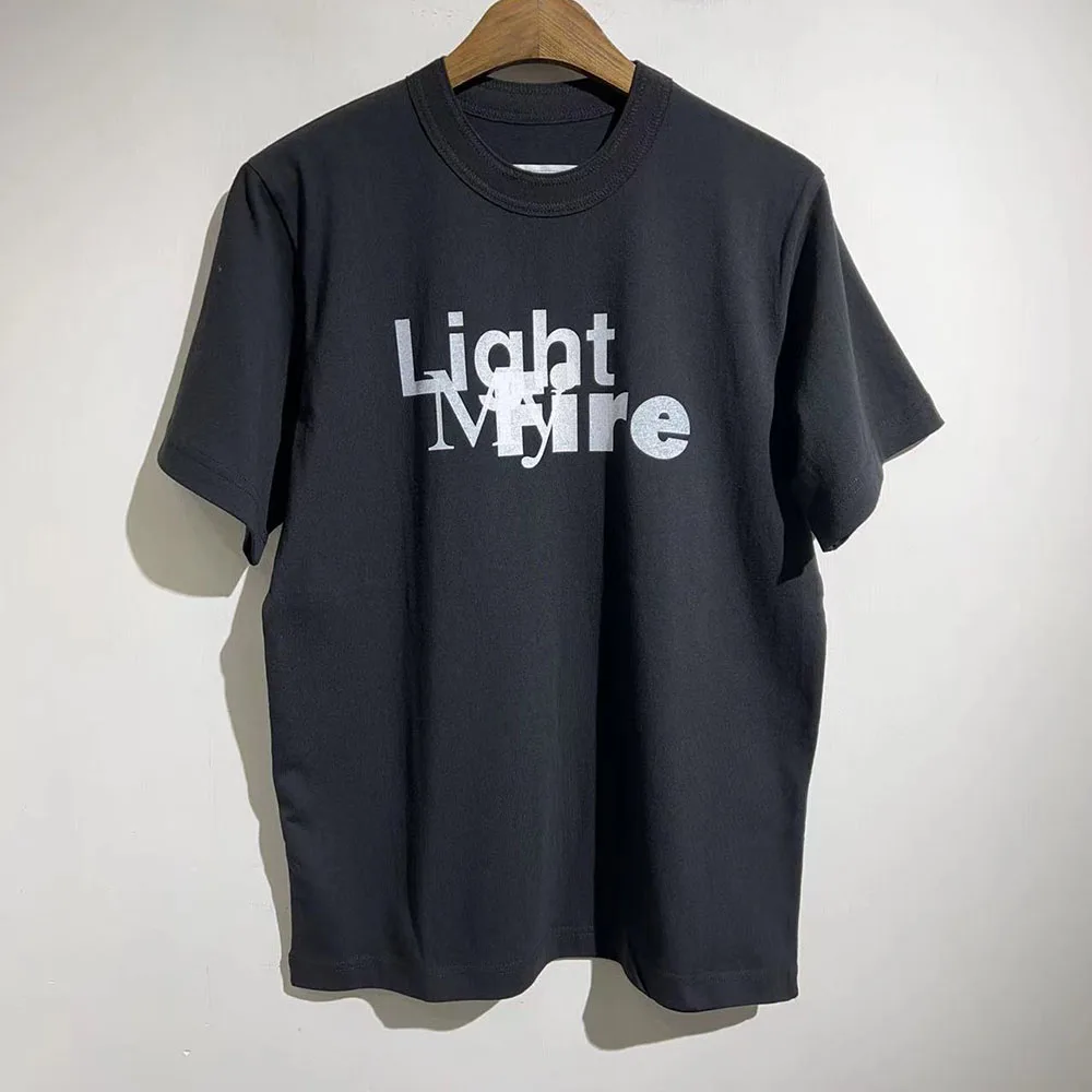 2023ss Sc Carta Logotipo Impressão Oversized T Camisa Y2k Streetwear