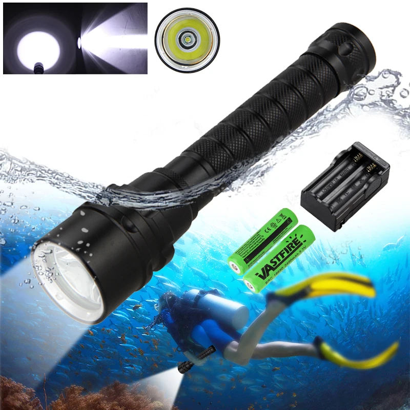 Powerful LED Diving Flashlight Super 20000LM Professional Underwater ...