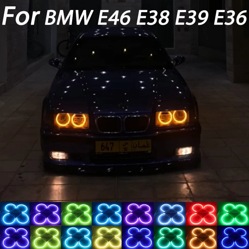 E46-RGB-Cotton-Angel-Eyes-Kit-Halo-Ring-131mm-4-for-BMW-E36-E38-E39 ...