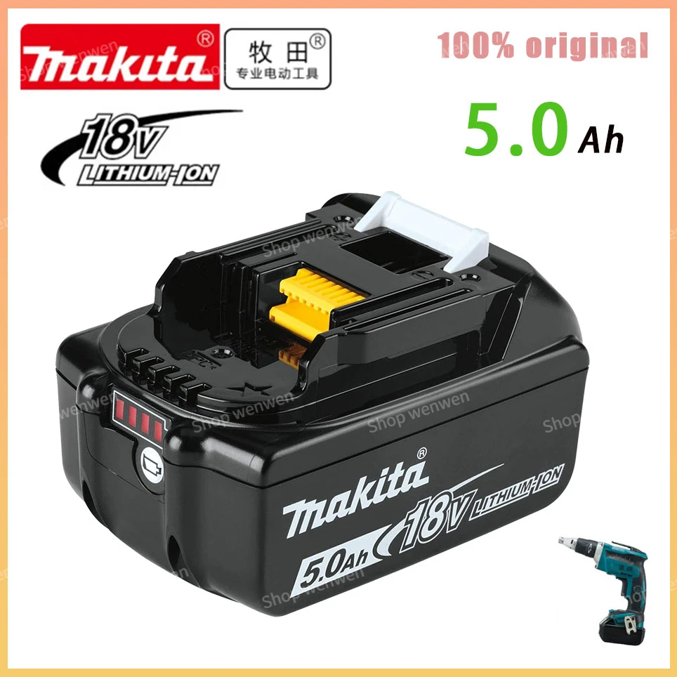 Makita-100-originale-18V-5000mAh-batteria-ricaricabile-agli-ioni-di-litio-18v-batterie-di ...