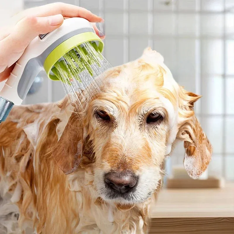 Pet Shower Sprayer Dog Wash Dogs Bath with Massage Brush Pets Washing ...