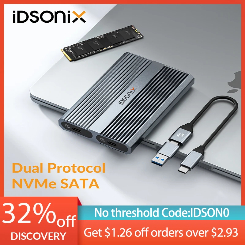 iDsonix M.2 NVMe SSD Case Nvme Enclosure 10Gbps For M Key M&B Key NVMe ...