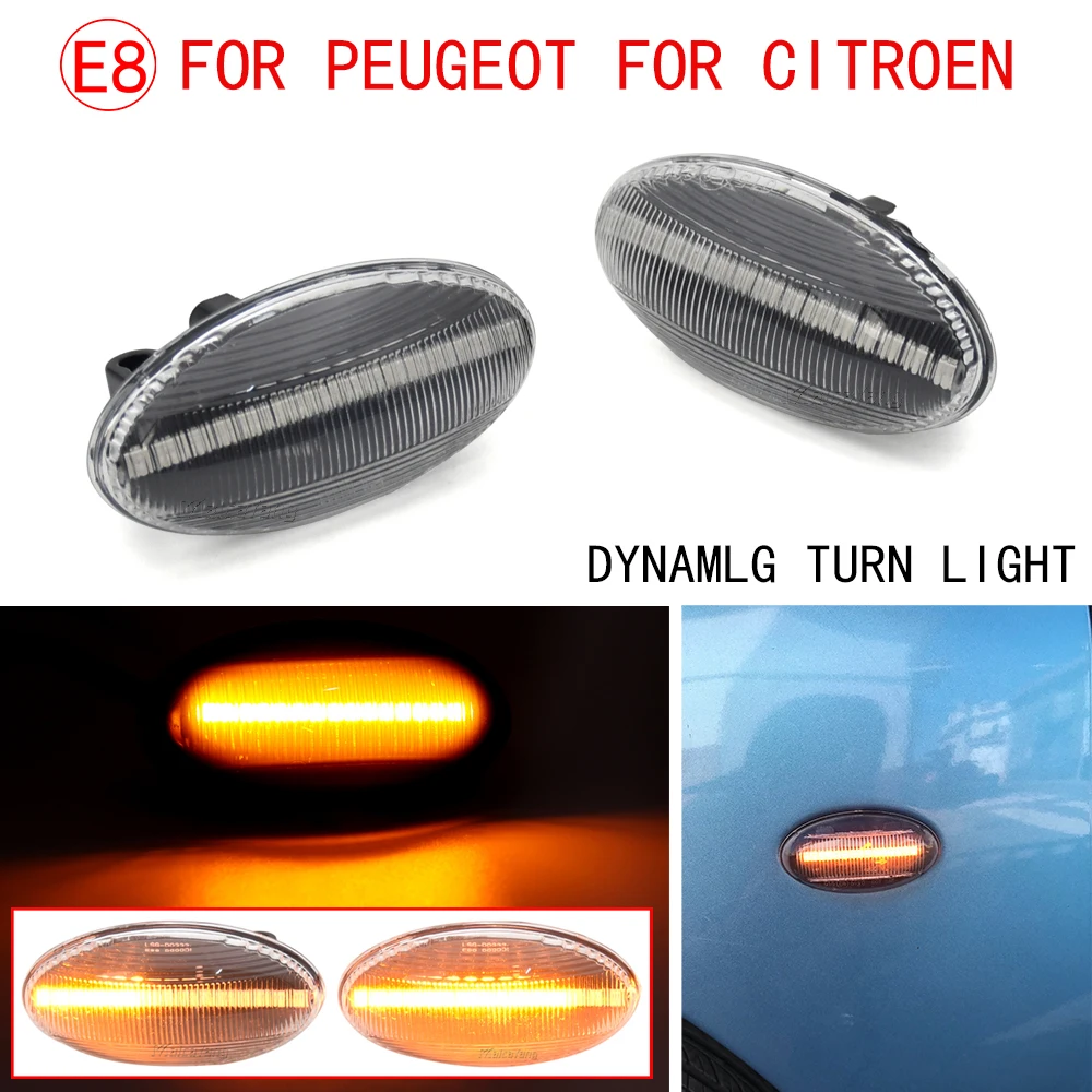 LED Dynamic Turn Signal Side Marker Light For Citroen C1 C2 C3 C5 C6 C4 ...