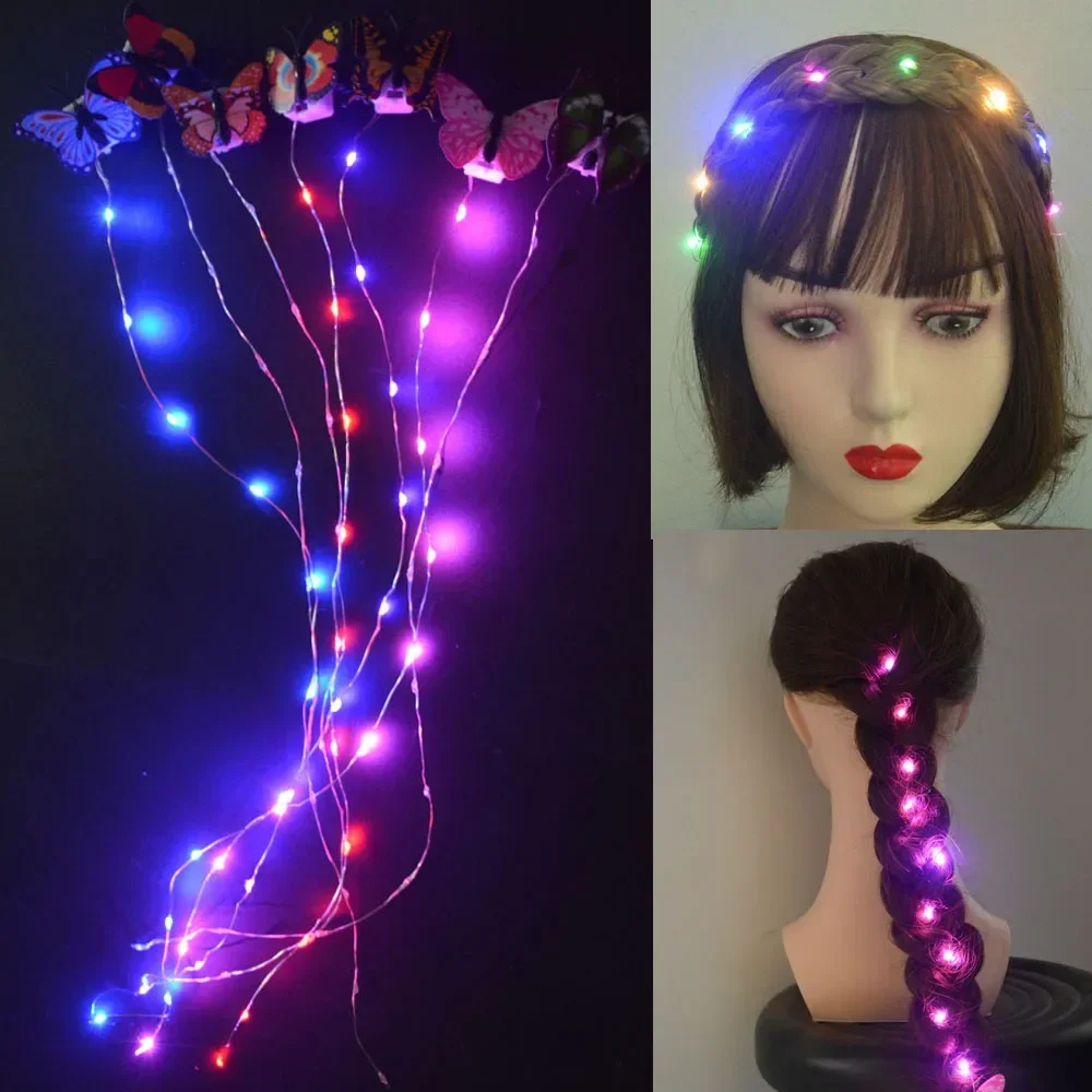 Outil De Coiffure Pour Filles A Faire Soi meme Cordon Lumineux Led Scintillant Tressage Cadeau Fete D anniversaire Festival Mariage Ramadan