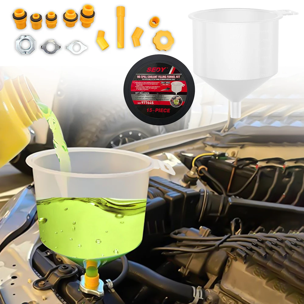 Plastic Filling Funnel Spout Spill Proof Coolant Filling Kit Car ...