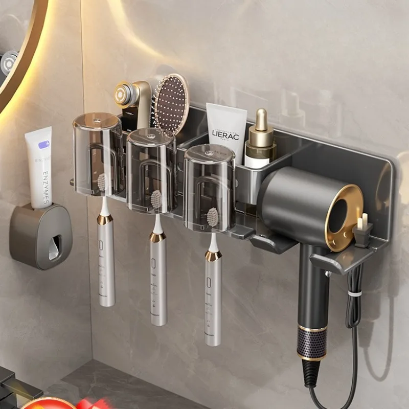 No-Punching-Bathroom-Toothbrush-Storage-Rack-Aluminum-Alloy-Wall-Wash ...