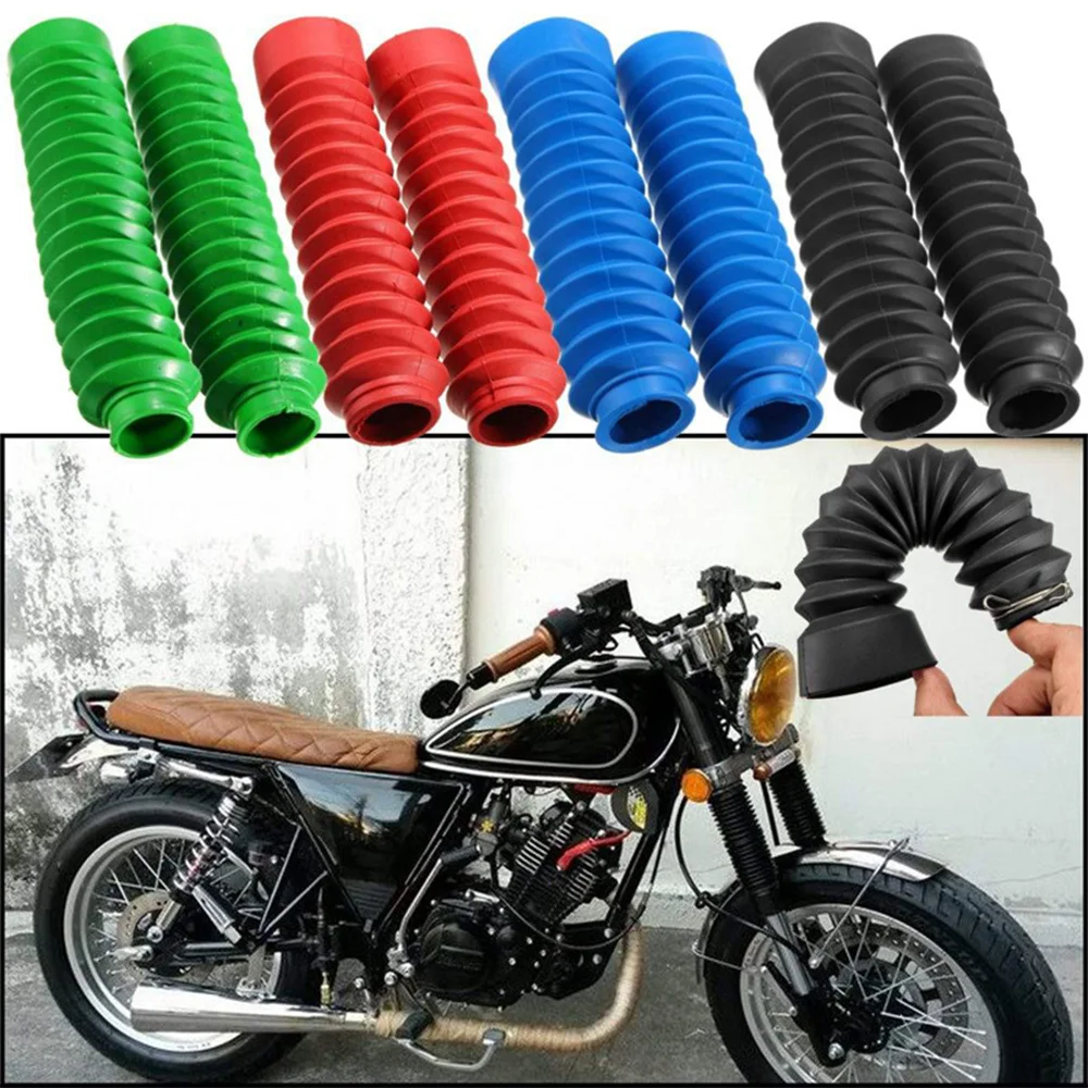 2pcs Universal Motorcycle Rubber Front Fork Cover Shock Absorbing ...