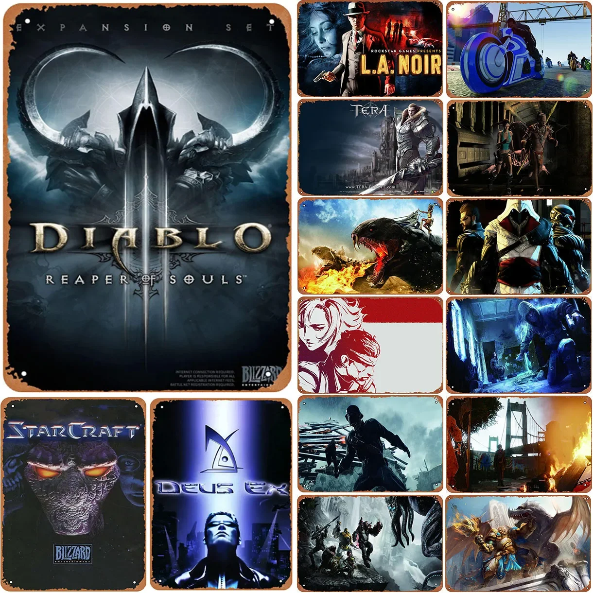 Video-Game-Metal-Tin-Signs-Plaque-Wall-Decoration-Vintage-Art-Posters ...