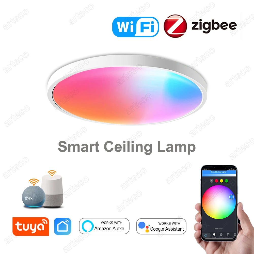 Tuya-Zigbee-Smart-Ceiling-Light-WiFi-RGBCW-Led-Ceiling-Lamp-Living-Room ...