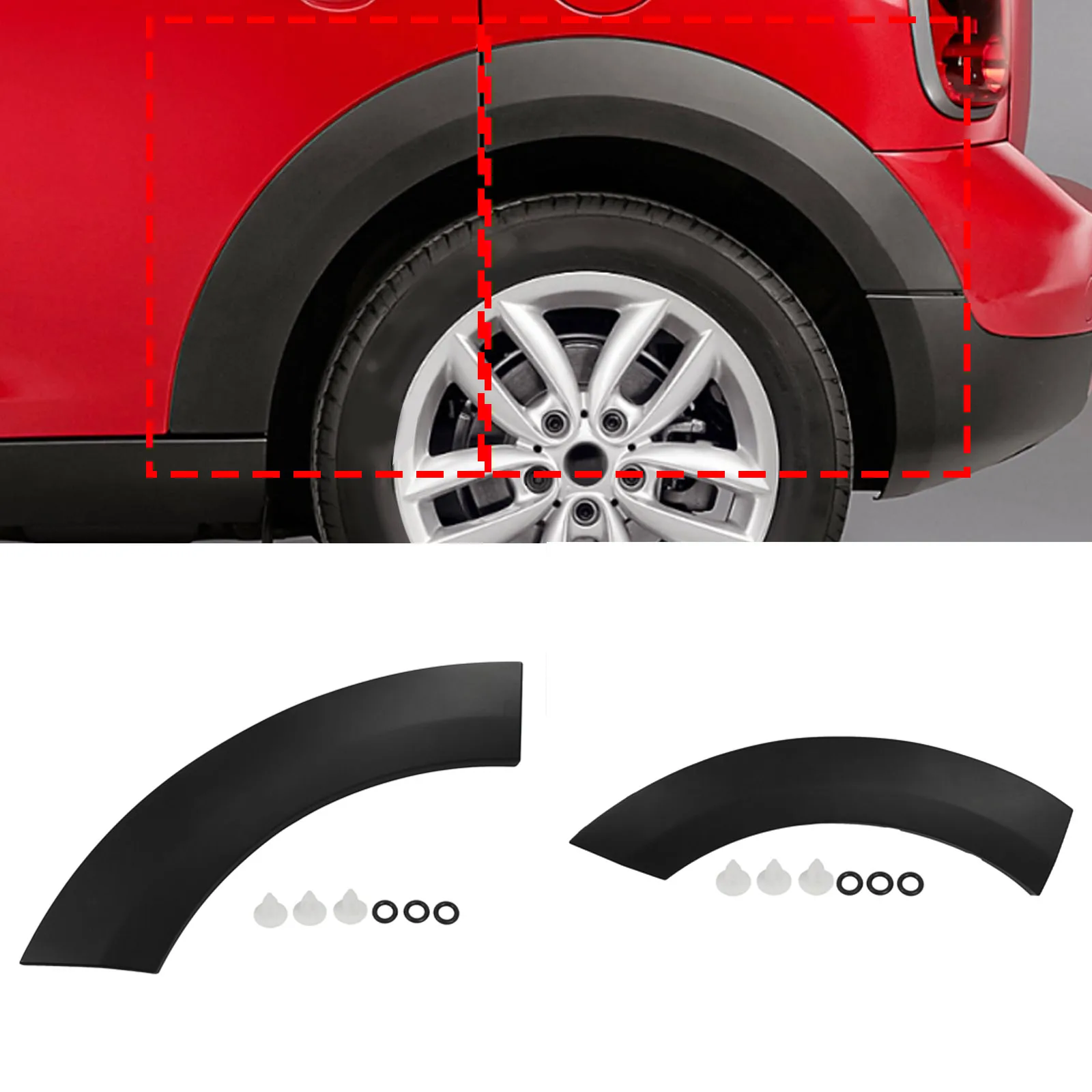 4-Sections-Rear-Wheel-Arch-Trim-Wheel-Eyebrow-Molding-For-Mini ...