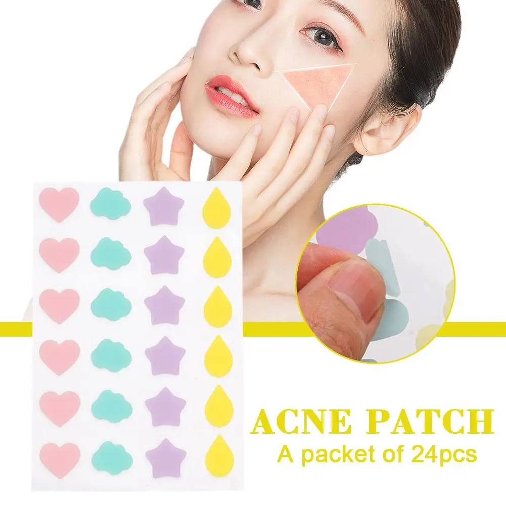 SOUG 24Counts Cute Colorful Irregular Acne Patches Acne Treatment ...