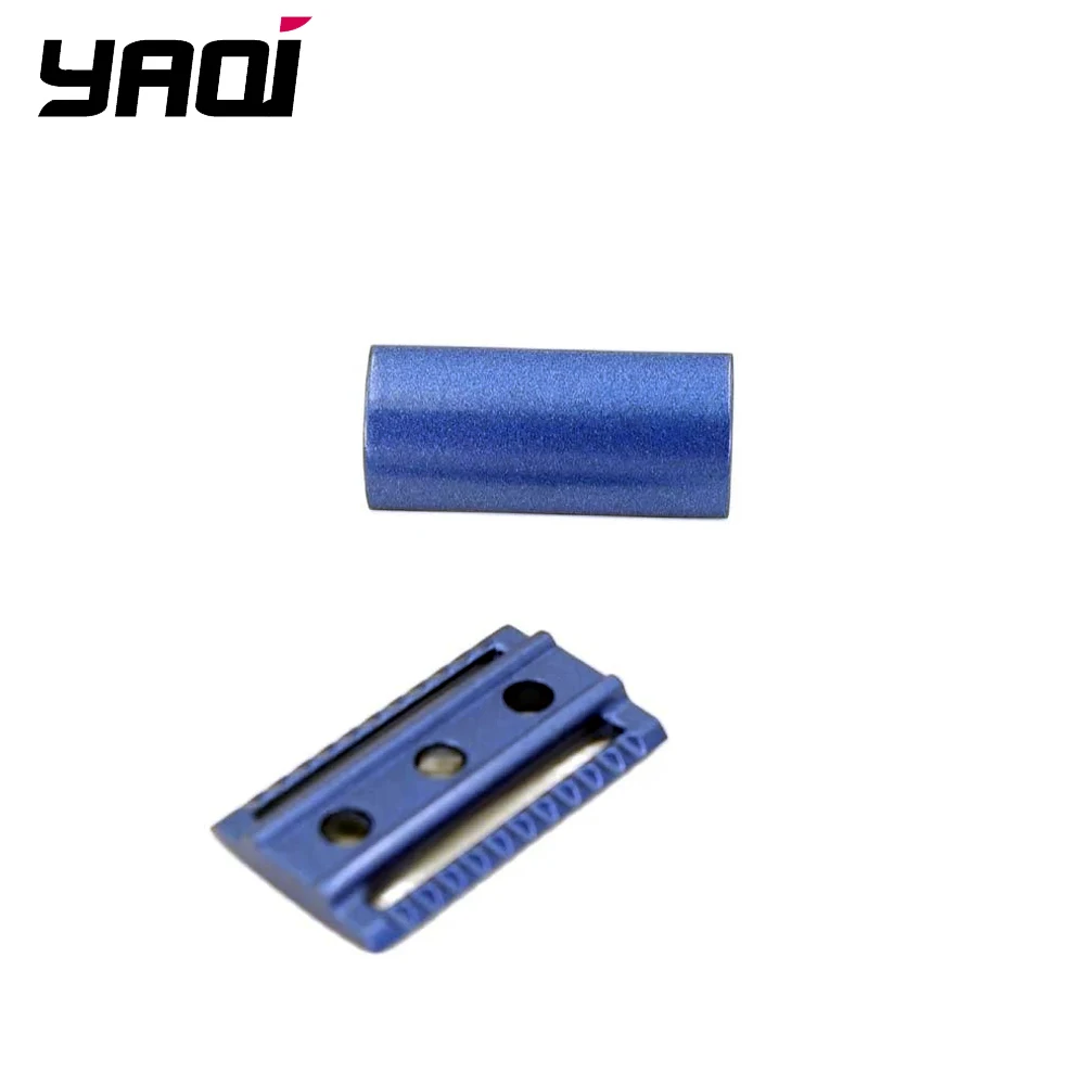 YAQI-Space-Blue-Color-Scalloped-Bar-Double-Edge-Mens-Safety-Razor-Head ...