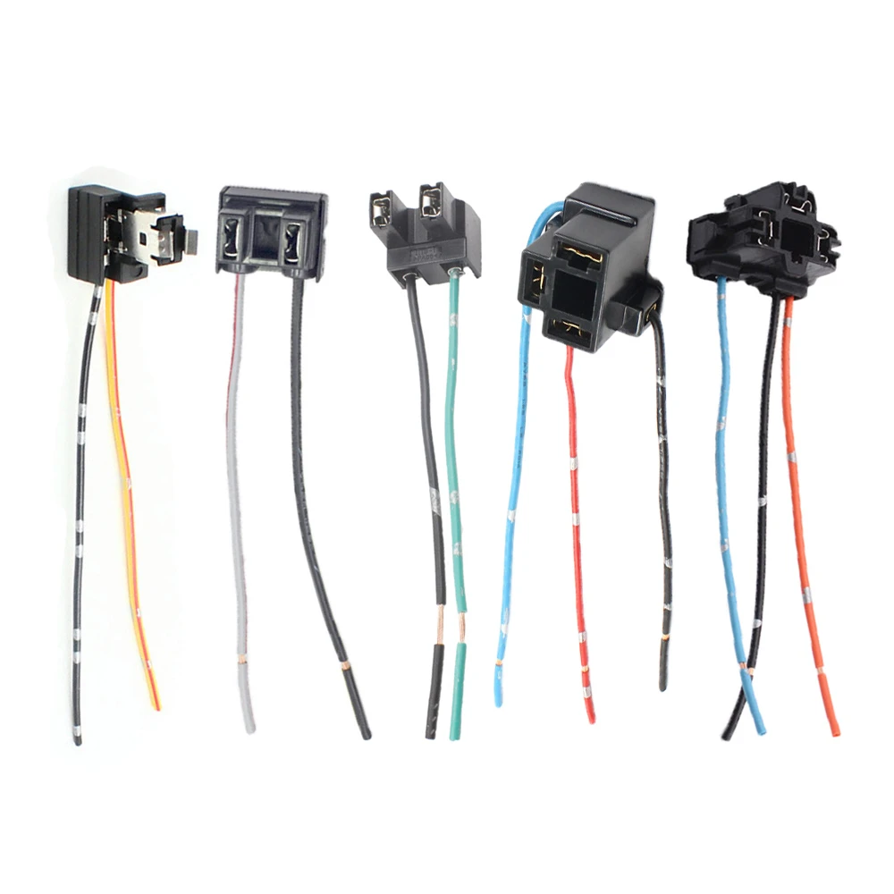 100PCS X H1 H7 H4 Car Halogen Bulb Socket Power Adapter Plug Connector ...