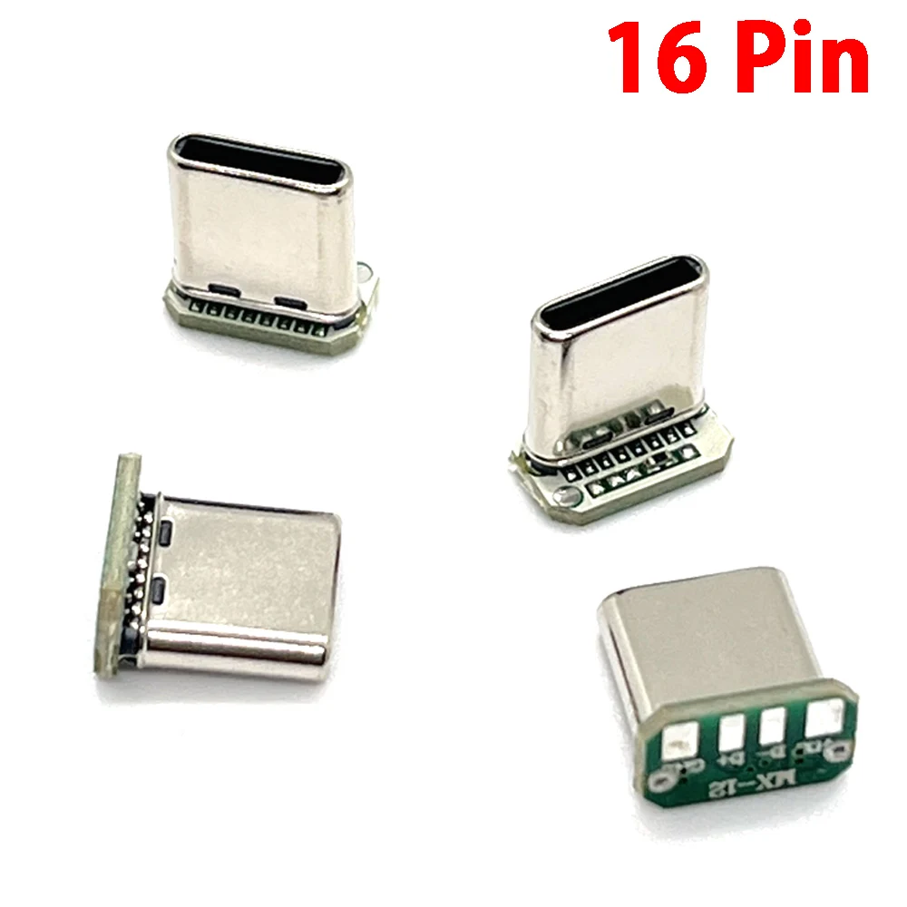 1-10Pcs-USB-3-1-Type-C-Vertical-Patch-Board-16pin-4-Welding-Wire-Data ...