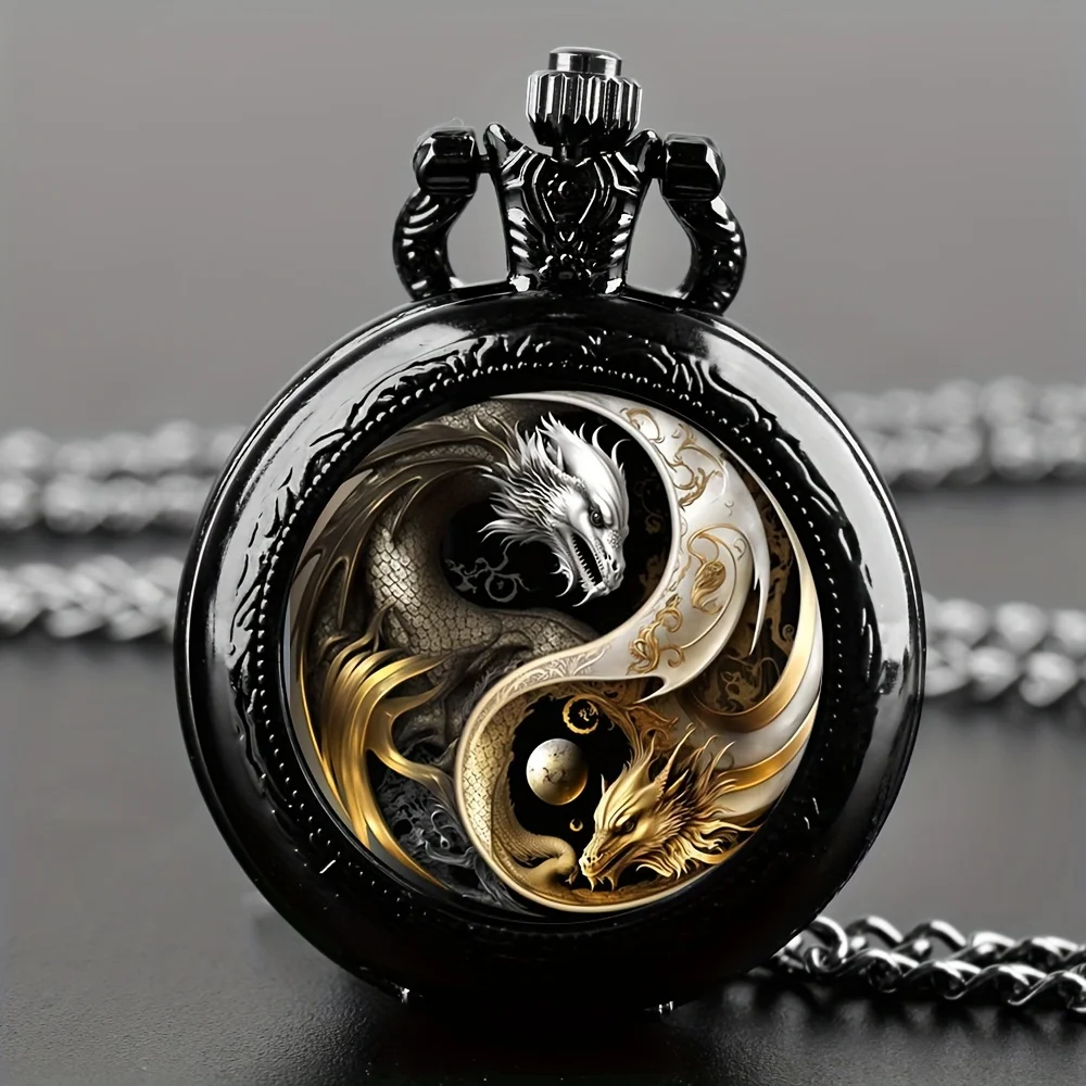 Reloj-de-bolsillo-con-dise-o-de-drag-n-doble-cron-grafo-de-doble-tono ...