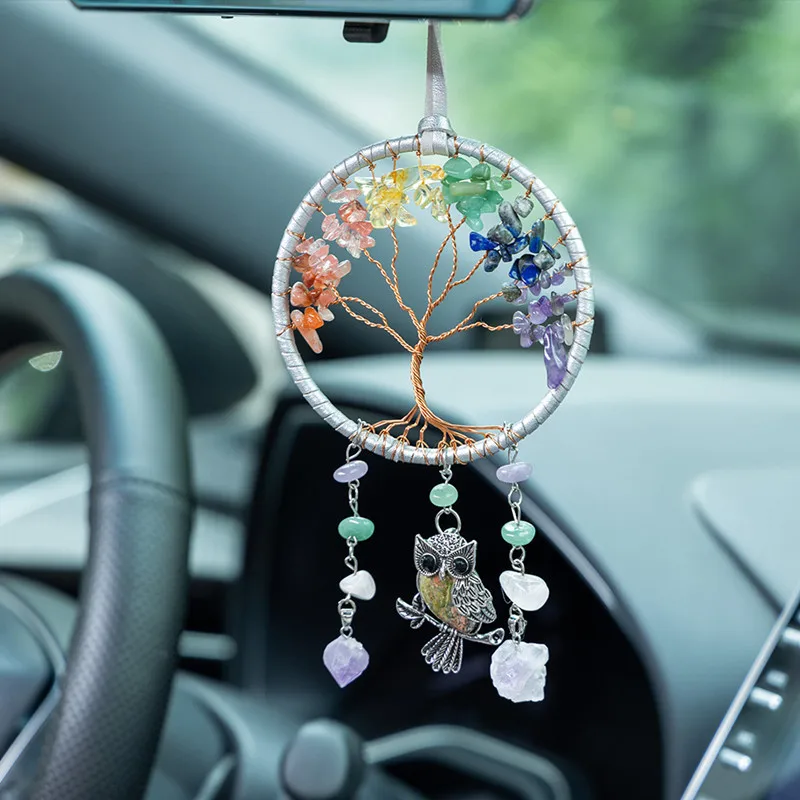 Colorful-Tree-of-Life-Car-Hanging-Ornaments-Natural-Gems-Stones ...