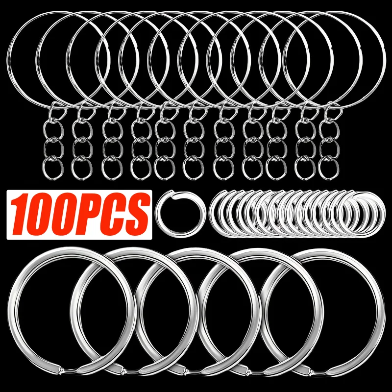 50/100pcs Key Ring Combination Set Metal Keychain Split Ring Key Ring ...